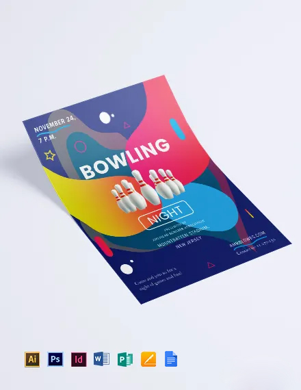 FREE Bowling Flyer Template - Word (DOC) | PSD | Apple (MAC) Pages ...