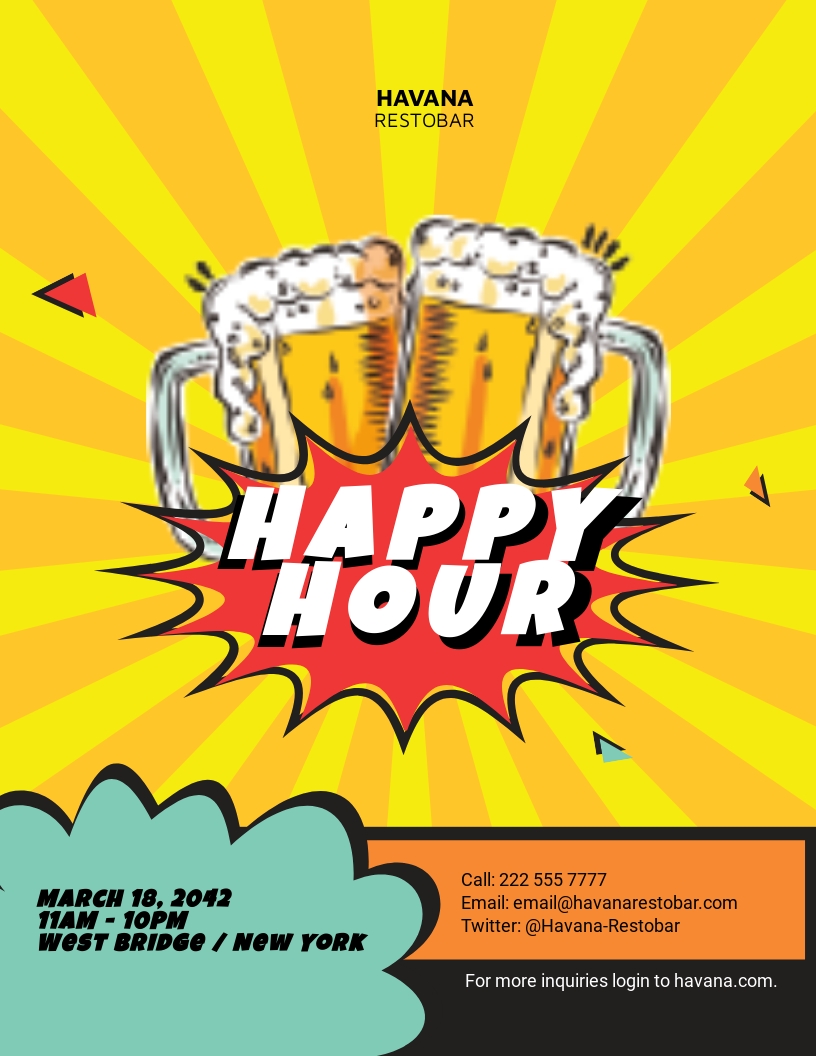 FREE Happy Hour Flyer Templates Customize Download Template