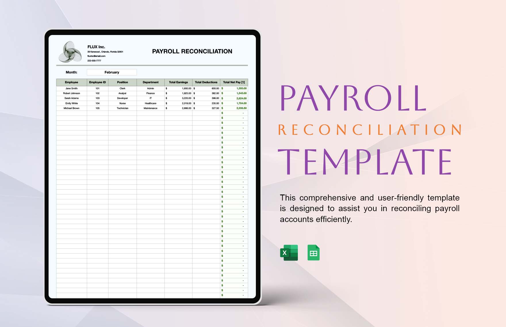 Editable Payroll Templates In PDF To Download
