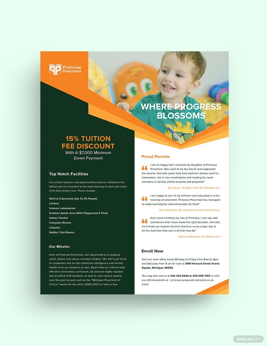 FREE Preschool Flyer Pages Template Download Template