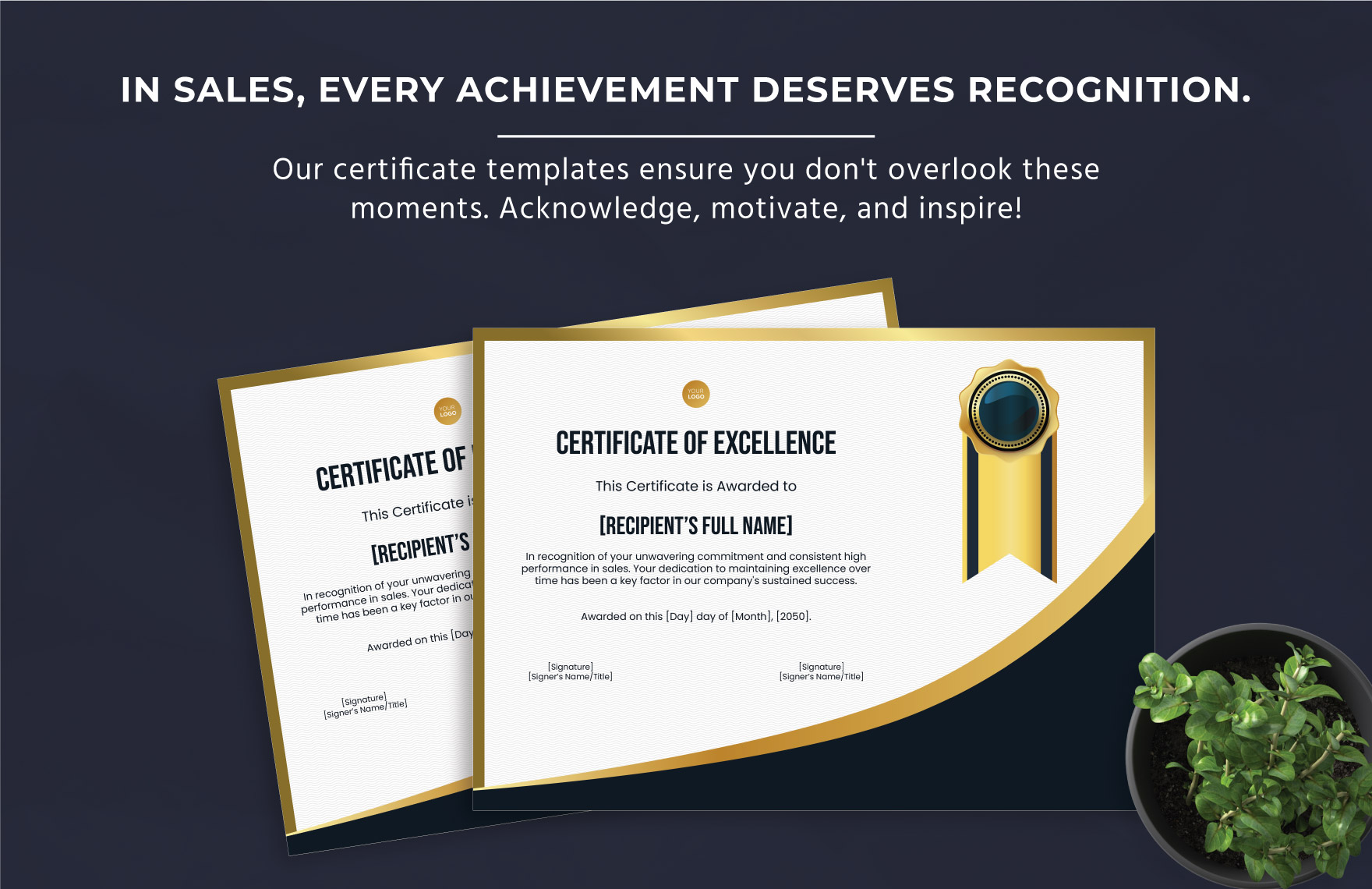 Certificate for Consistent Performance in Sales Template - Download in ...