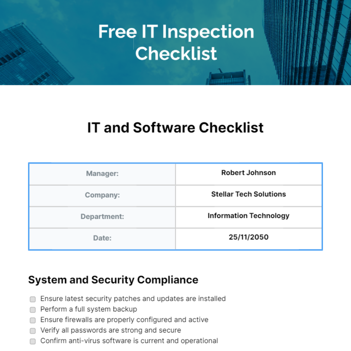 FREE IT and Software Checklist Templates & Examples - Edit Online ...