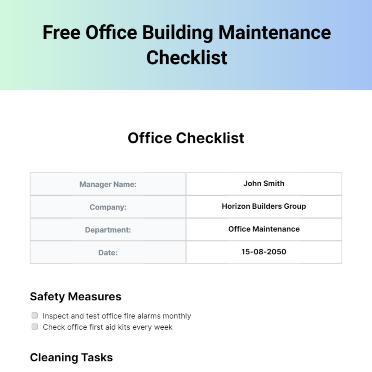 FREE Office Checklist Templates & Examples - Edit Online & Download ...