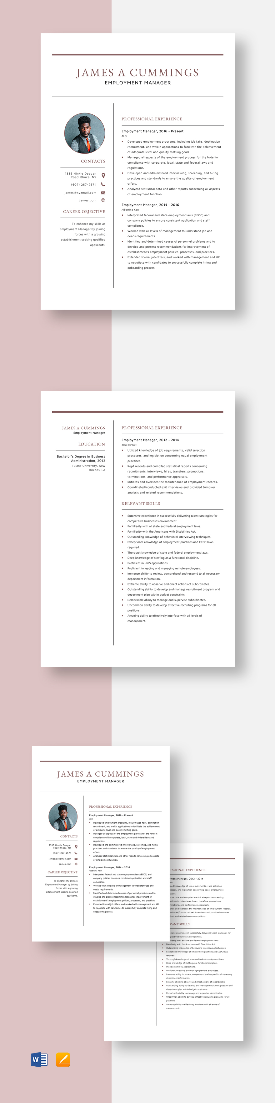 Employment Attorney Resume Template - Word, Apple Pages | Template.net