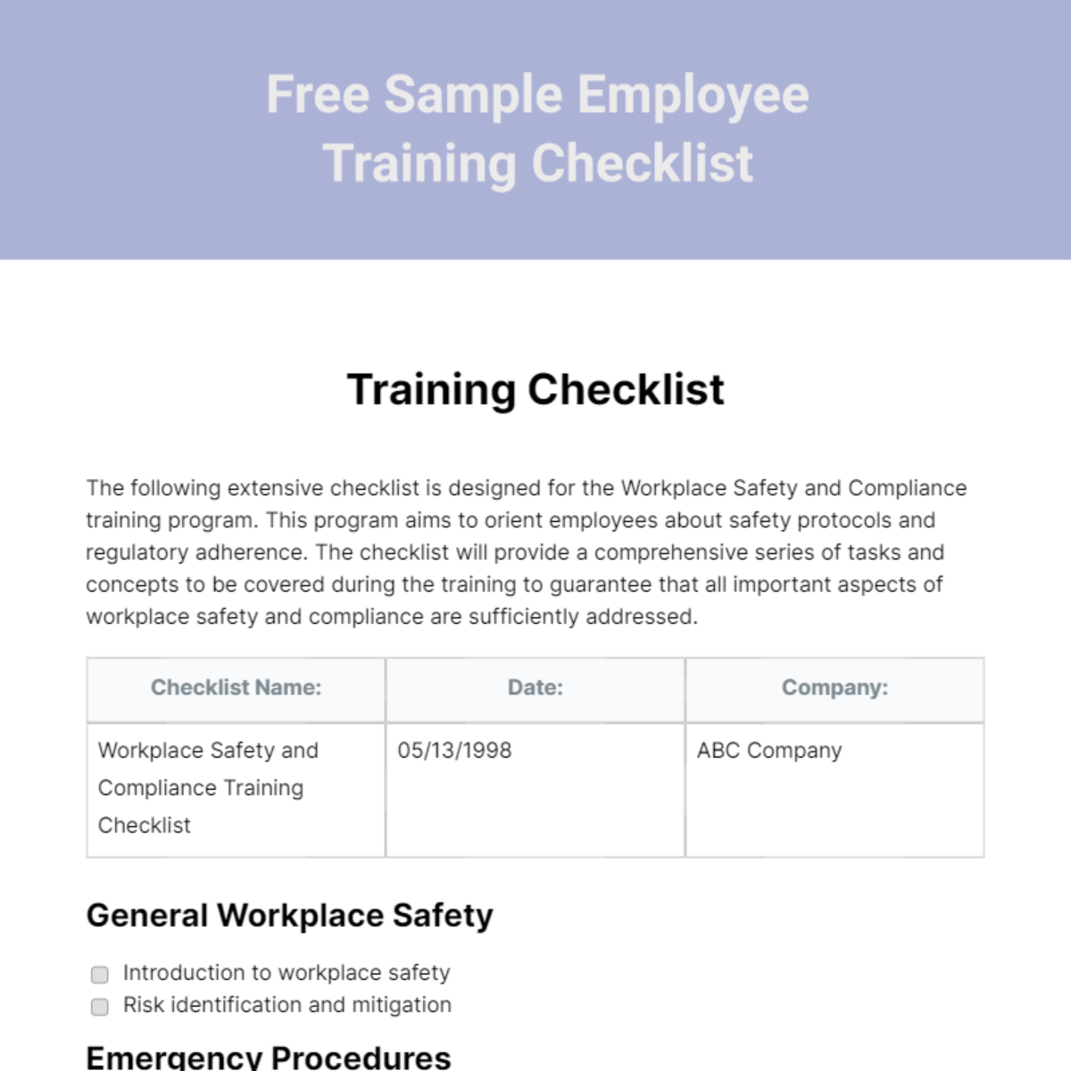 FREE Training Checklist Templates & Examples - Edit Online & Download ...