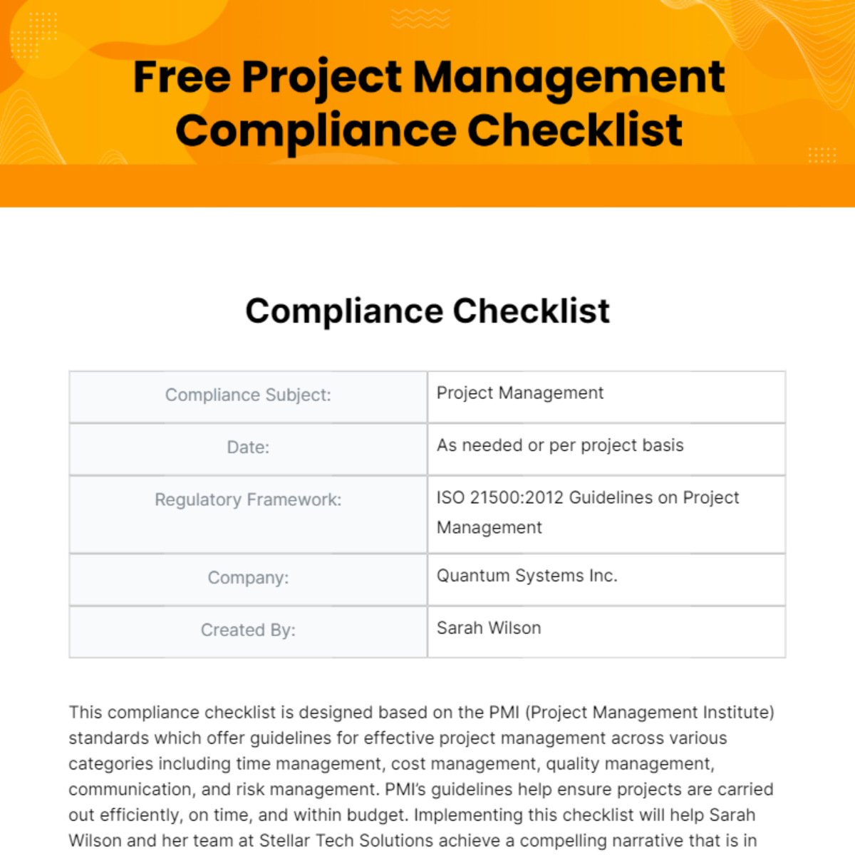 FREE Compliance Checklist Templates & Examples - Edit Online & Download ...