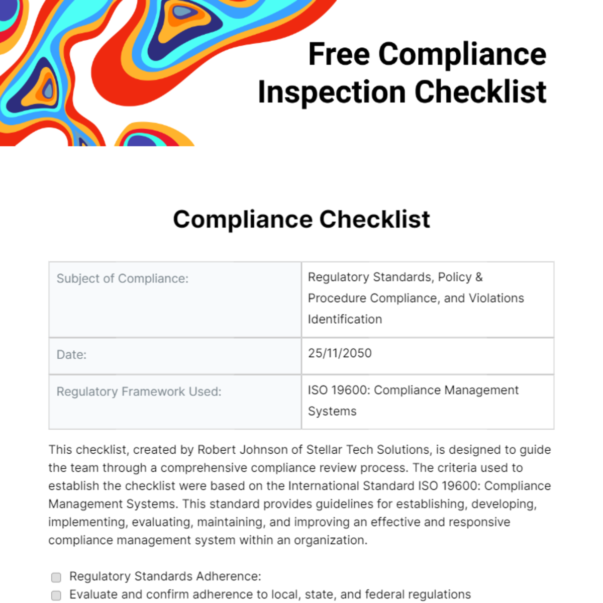FREE Compliance Checklist Templates & Examples - Edit Online & Download ...
