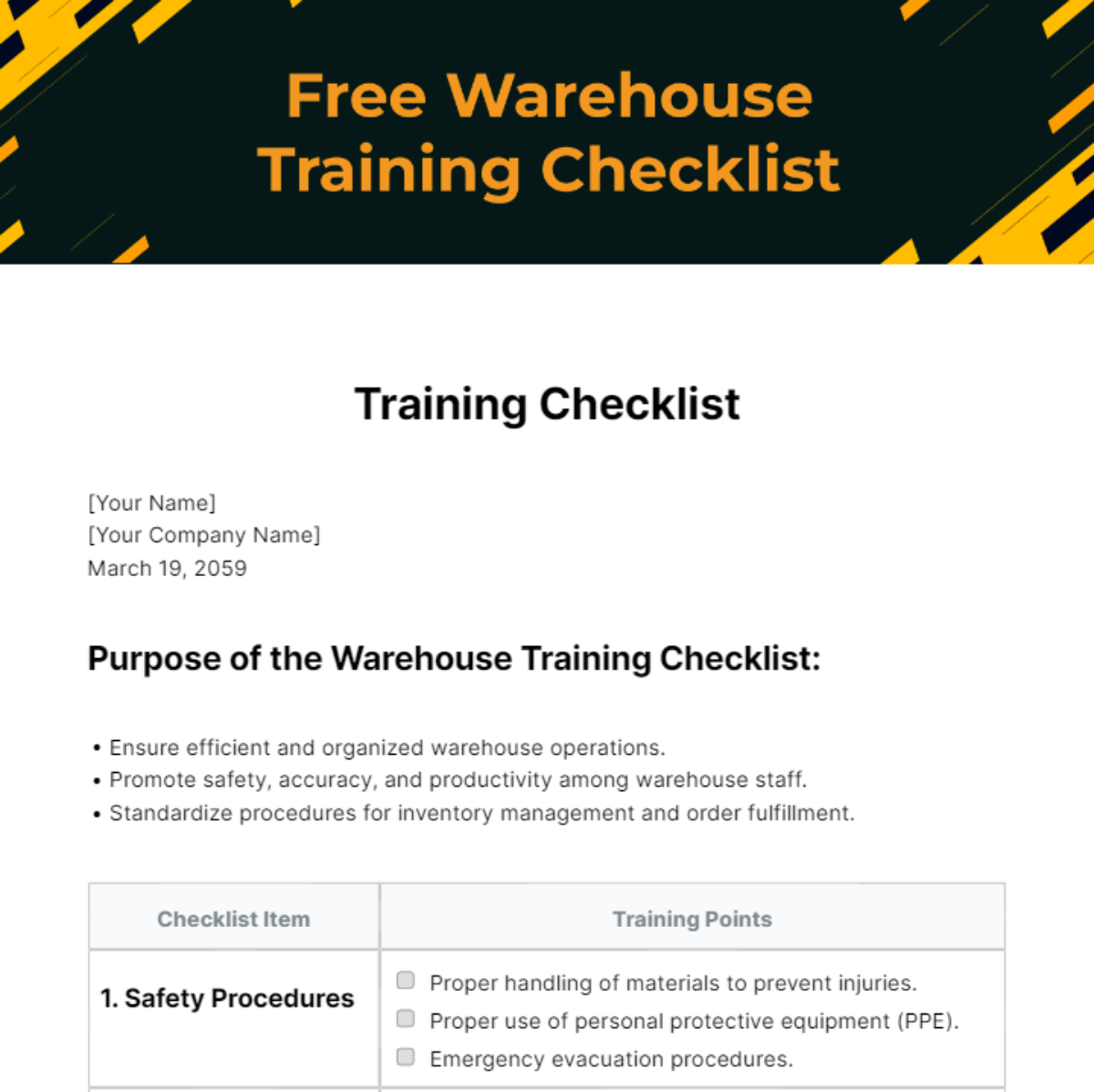 FREE Training Checklist Templates & Examples - Edit Online & Download ...