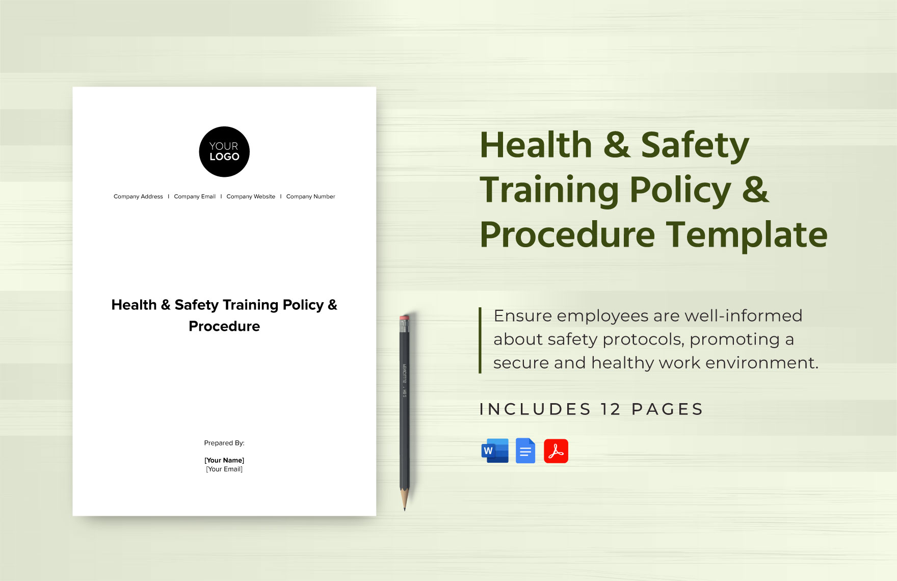 Health Safety Policy Template In Word PDF Google Docs Download