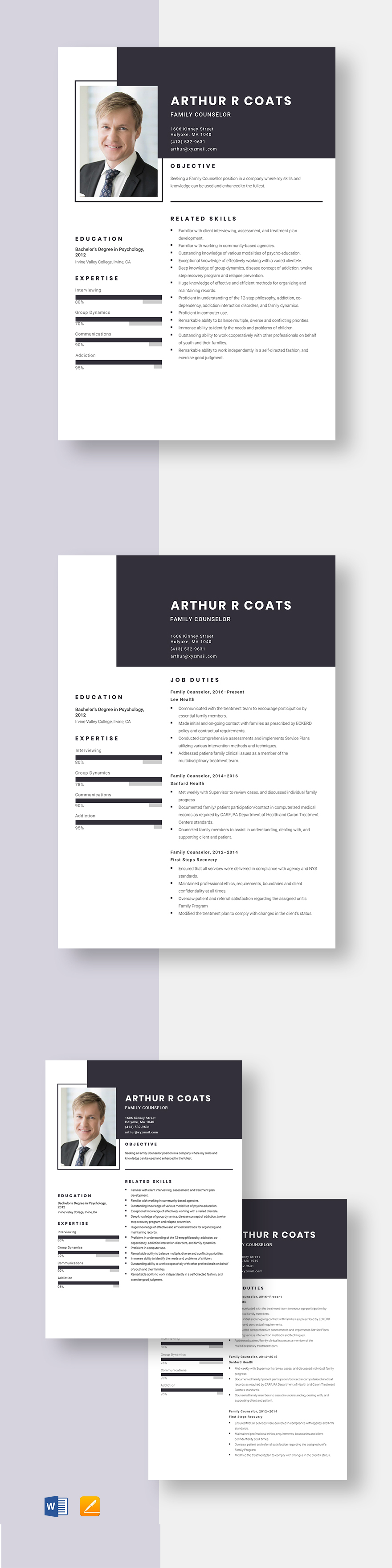 Family Counselor Resume Template - Word, Apple Pages | Template.net