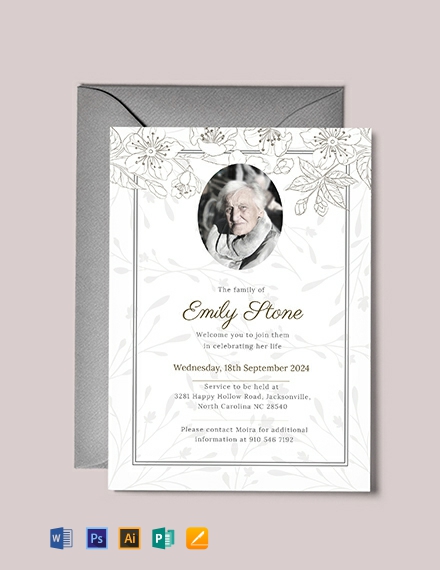FREE Catholic Funeral Program Invitation Template Download 637 