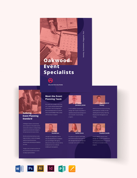 Corporate Event Planner Bi-Fold Brochure Template