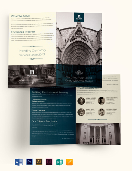 Free Crematory Funeral Home Bi-Fold Brochure Template