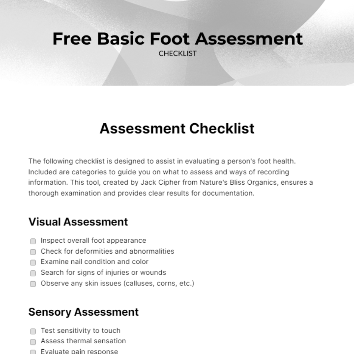 FREE Assessment Checklist Templates & Examples - Edit Online & Download ...