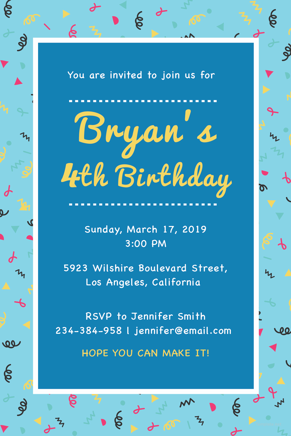 Free Kids Birthday Invitation Template In Adobe Photoshop Illustrator 