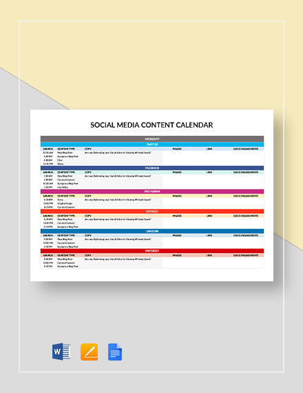 21+ Social Media Calendar Template - Free Word, Excel, PDF Documents ...