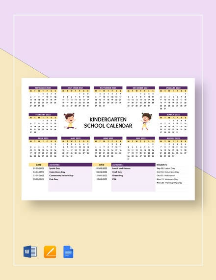 23+ School Calendar Templates - Word, PDF, Google Docs