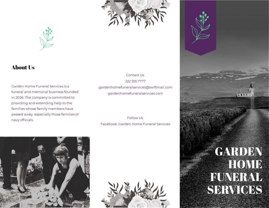 Funeral Home Marketing Tri Fold Brochure Template Free Publisher 