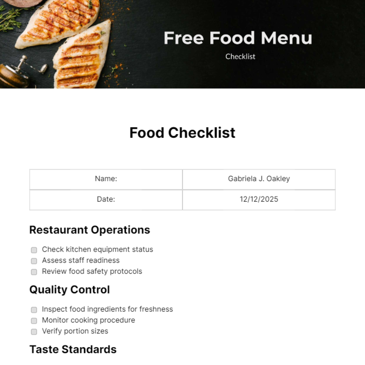 FREE Food Checklist Templates Examples Edit Online Download free-food-checklist-templates-examples-edit-online-download