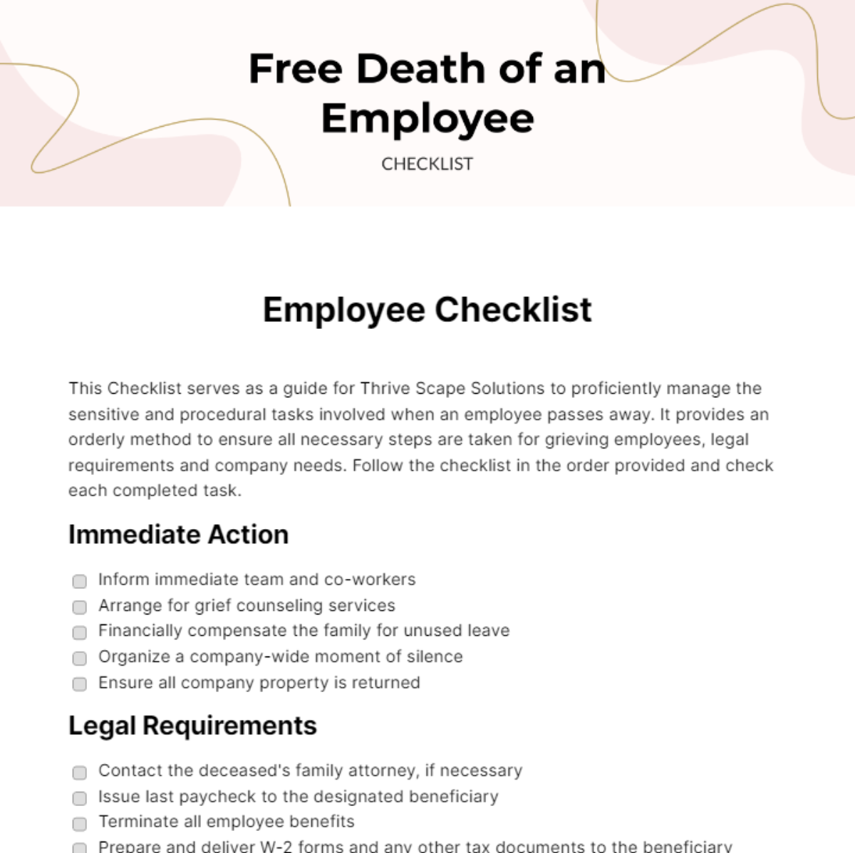 FREE Employee Checklist Templates & Examples - Edit Online & Download ...