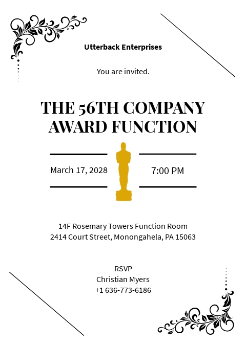 Award Ceremony Invitation Template Free Word Onvacationswall