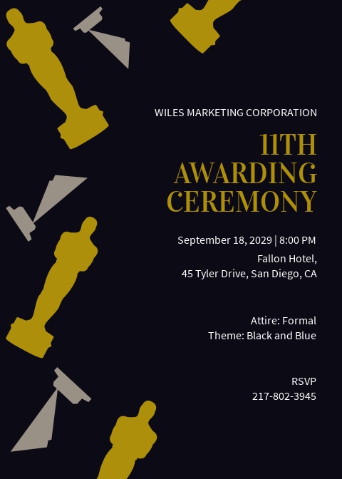 Sample Award Ceremony Invitation To