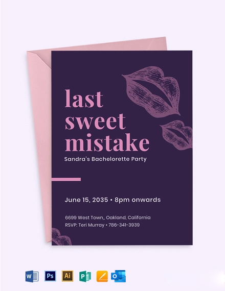 Free Printable Bachelorette Party Invitation Template - Illustrator ...