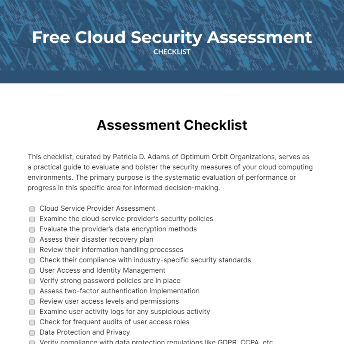 FREE Assessment Checklist Templates & Examples - Edit Online & Download ...