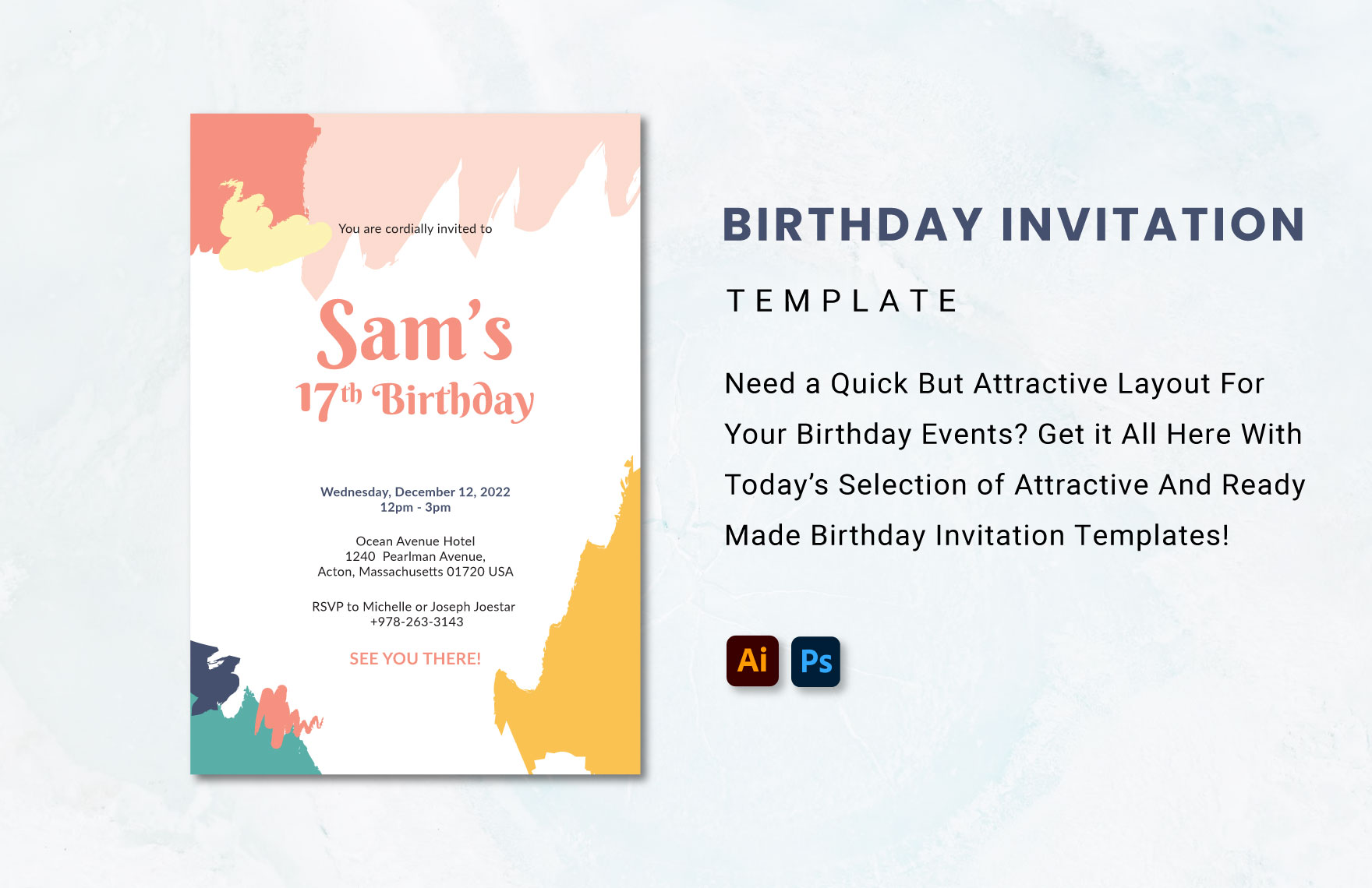 Birthday Invitation Template - Download in Illustrator, PSD | Template.net