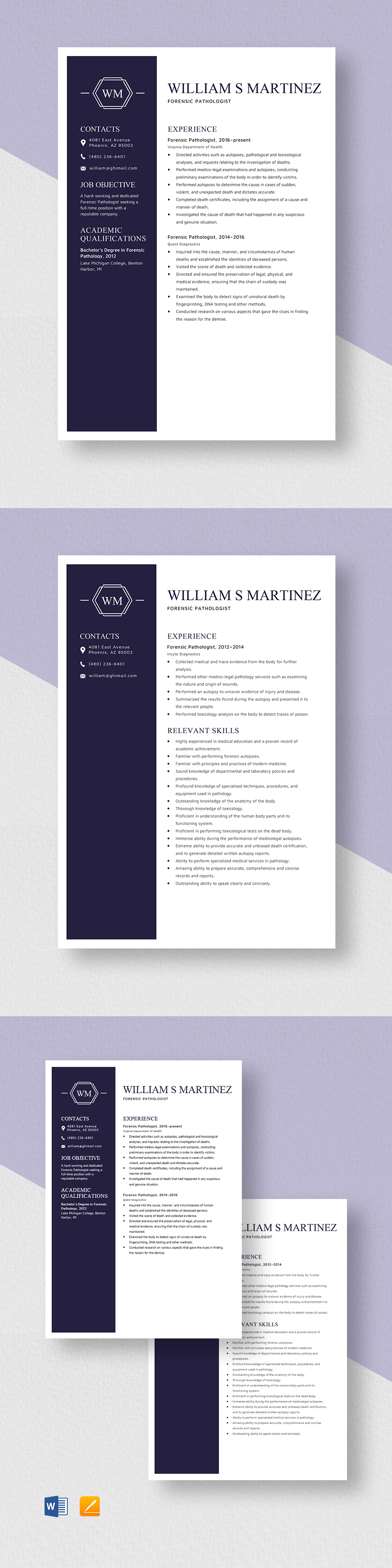 Free Forensic Mechanical Engineer Resume Template - Word, Apple Pages ...