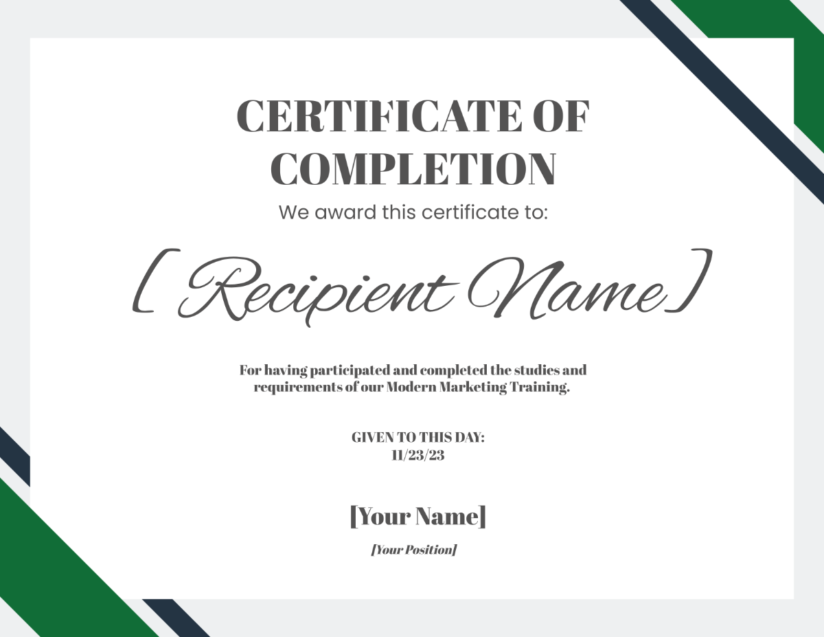 Modern Marketing Certificate Template - Edit Online & Download Example ...