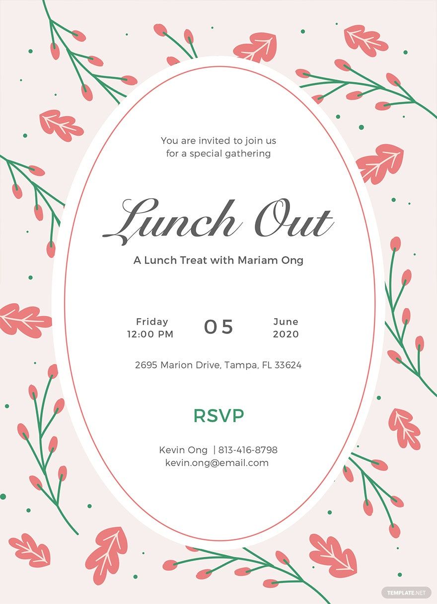 FREE Lunch Invitation Templates Examples Edit Online Download