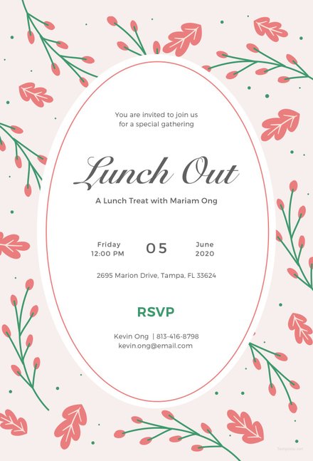Free Team Lunch Invitation Template In Adobe Illustrator Template