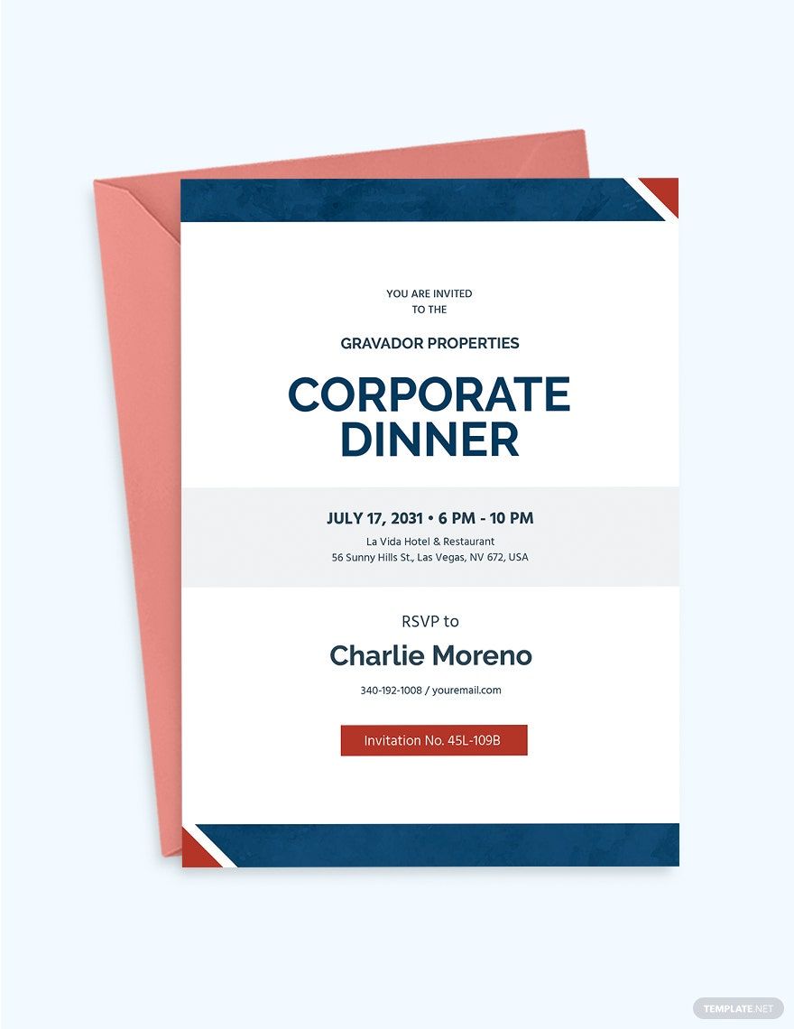 Corporate Dinner Invitation Template Download In Word Illustrator
