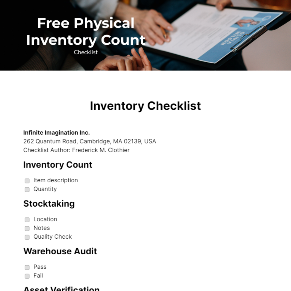 Stock Count Checklist at Julius Scudder blog
