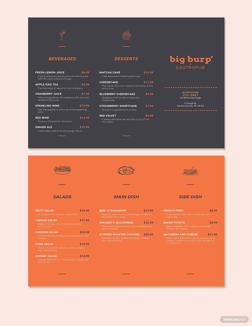 Page 5 Free Editable Menu Templates In Word To Download