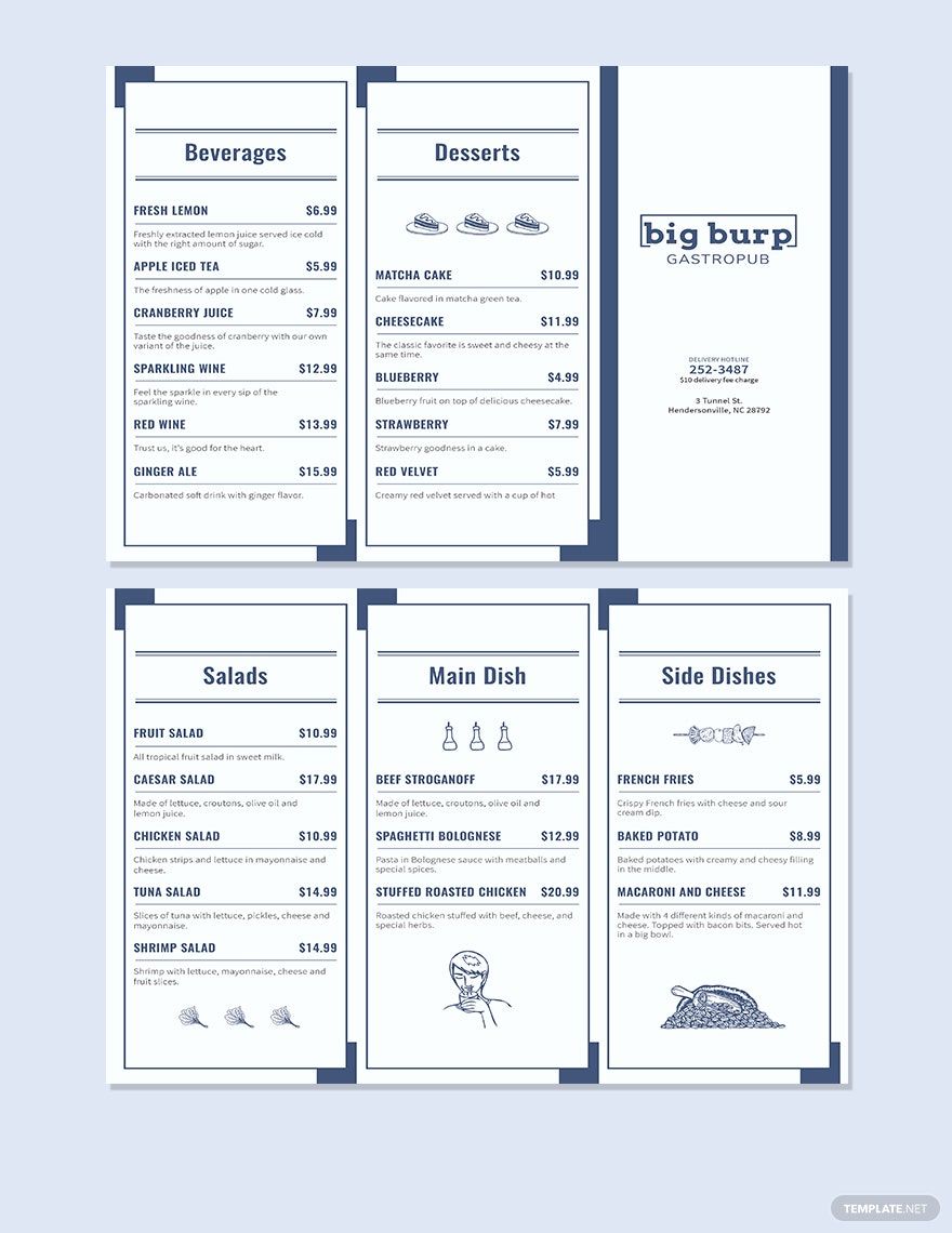 Editable Food Menu Templates In PSD To Download