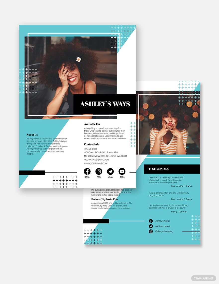 Drawing Illustration Digital 2 Page Media Kit Template Canva Template 