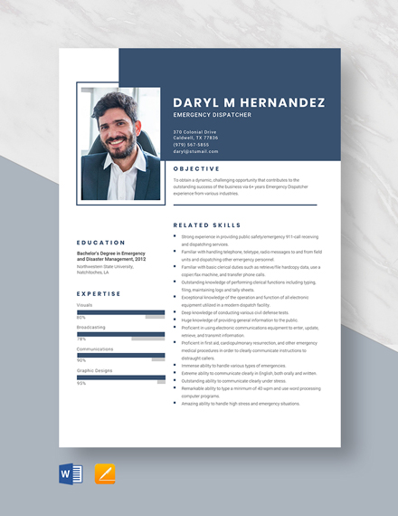 Free Flight Dispatcher Resume - Download in Word, Apple Pages ...