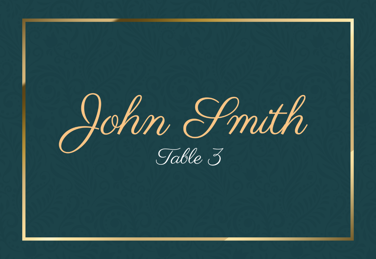 Floral Place Card Template - Edit Online & Download Example | Template.net