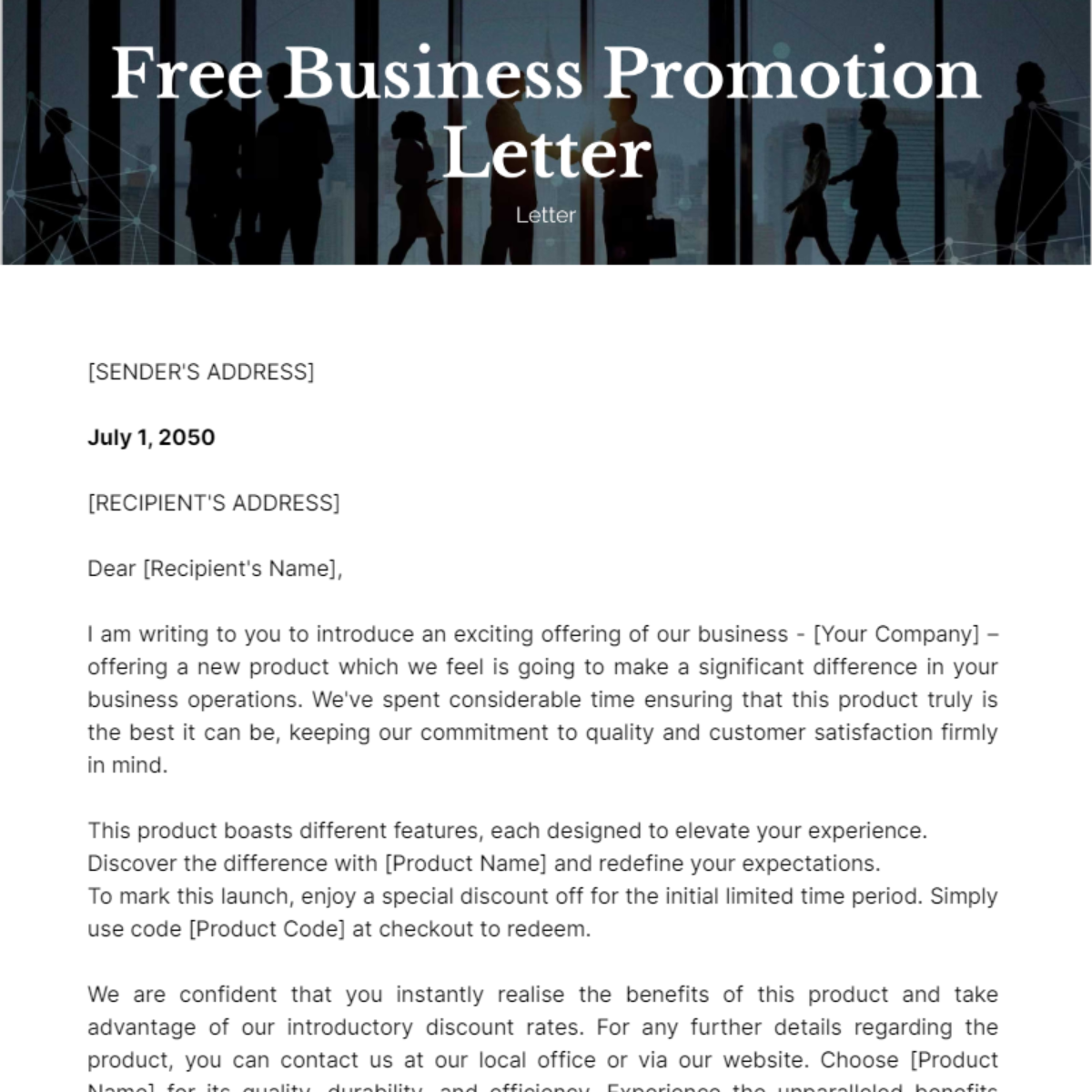 Free Business Promotion Letter - Edit Online & Download | Template.net