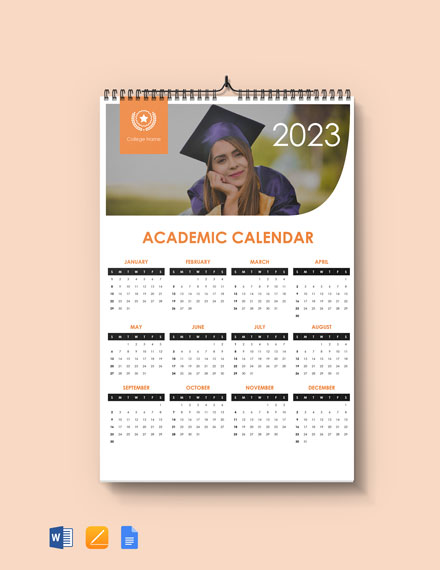 Yearly Academic Desk Calendar Template - Google Docs, Word, Apple Pages ...