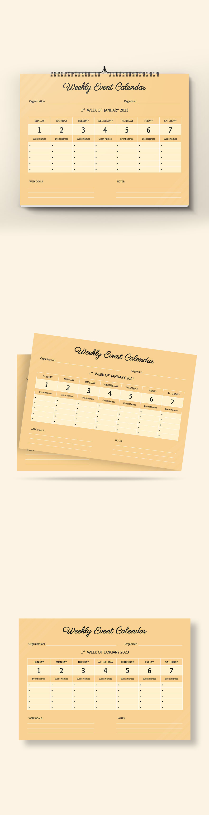 Daily Event Desk Calendar Template - Google Docs, Word, Apple Pages ...