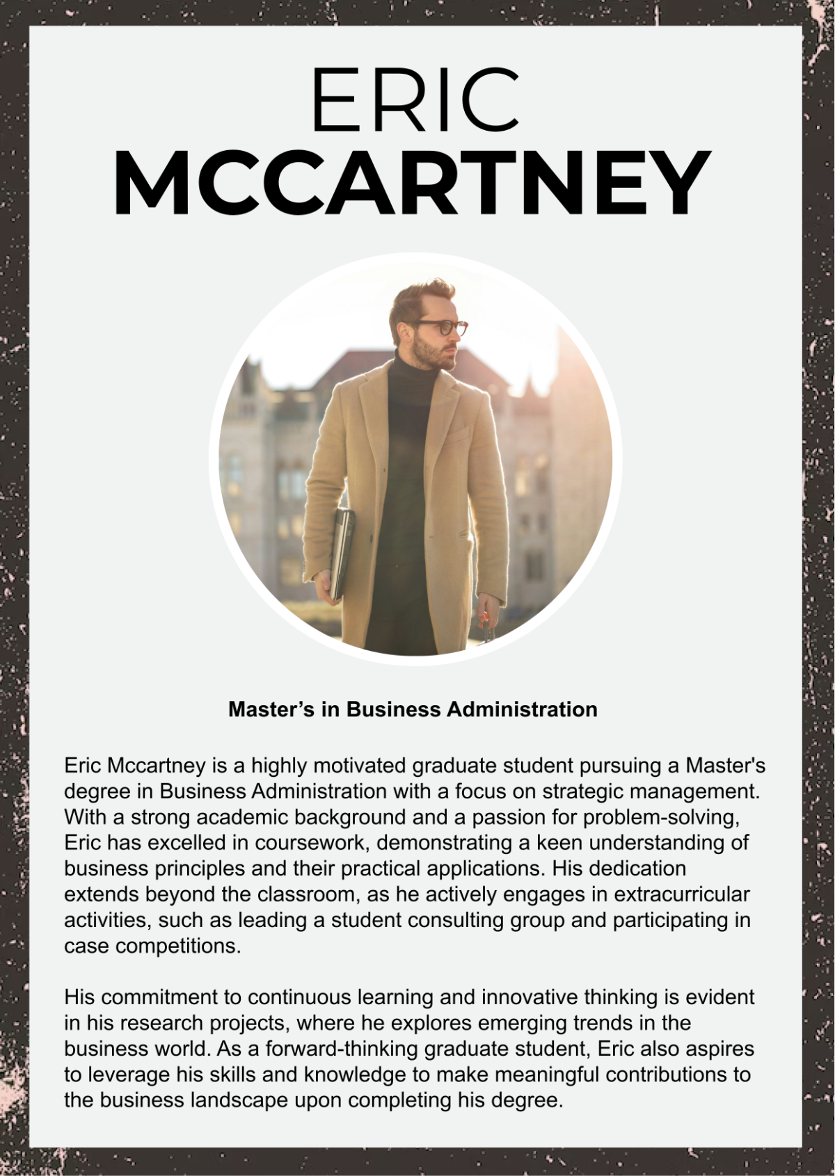 Professional Bio for Graduate Students Template - Edit Online ...