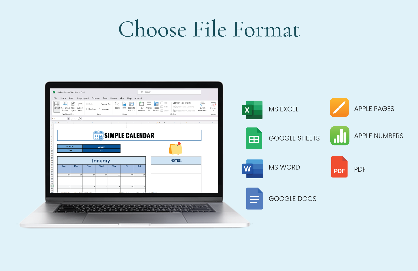Simple Calendar Template - Download in Word, Google Docs, Excel, PDF ...