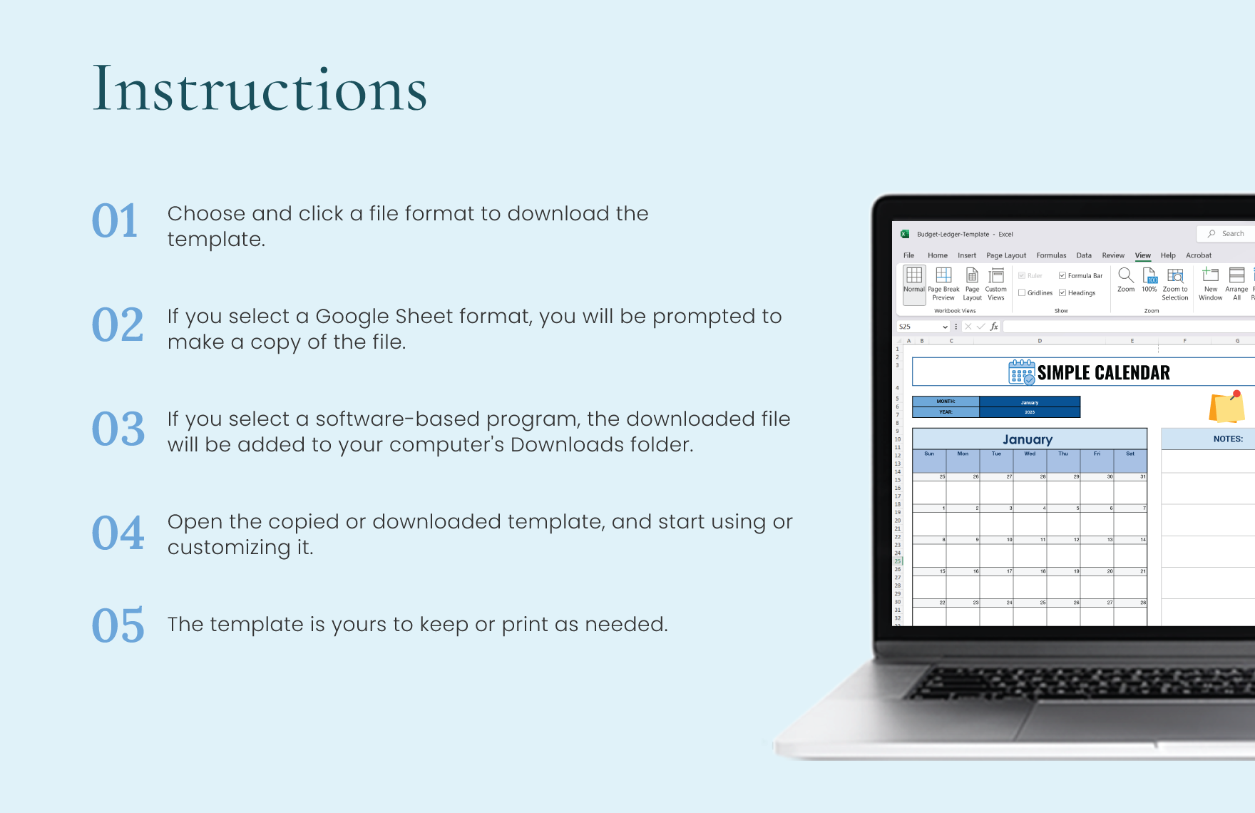 Simple Calendar Template - Download in Word, Google Docs, Excel, PDF ...