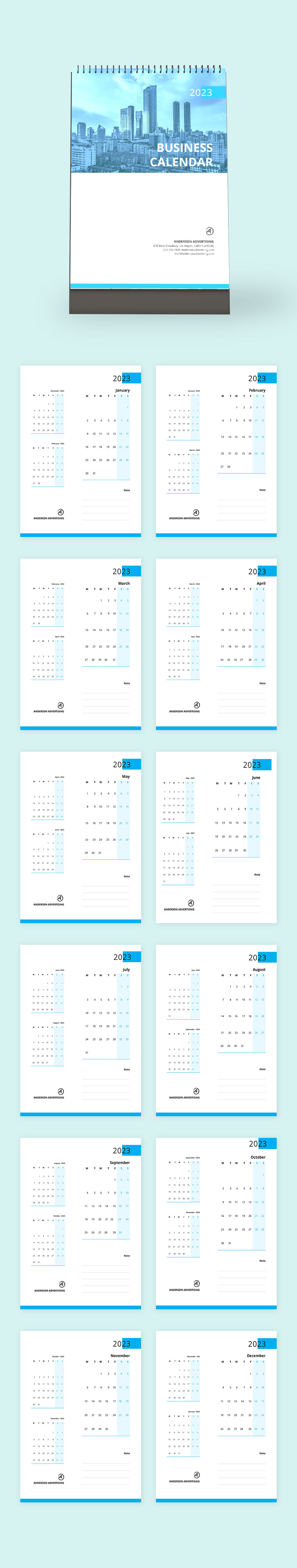 Business Desk Calendar Template - Google Docs, Word, Apple Pages ...
