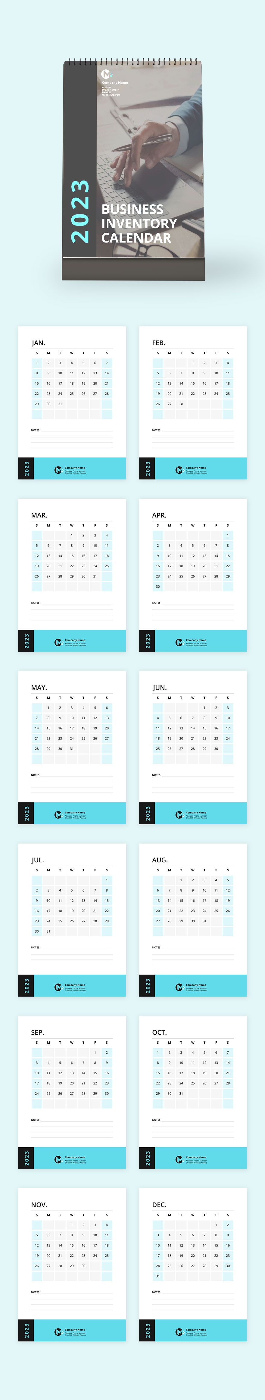 Free Business Inventory Desk Calendar Template - Google Docs, Word ...
