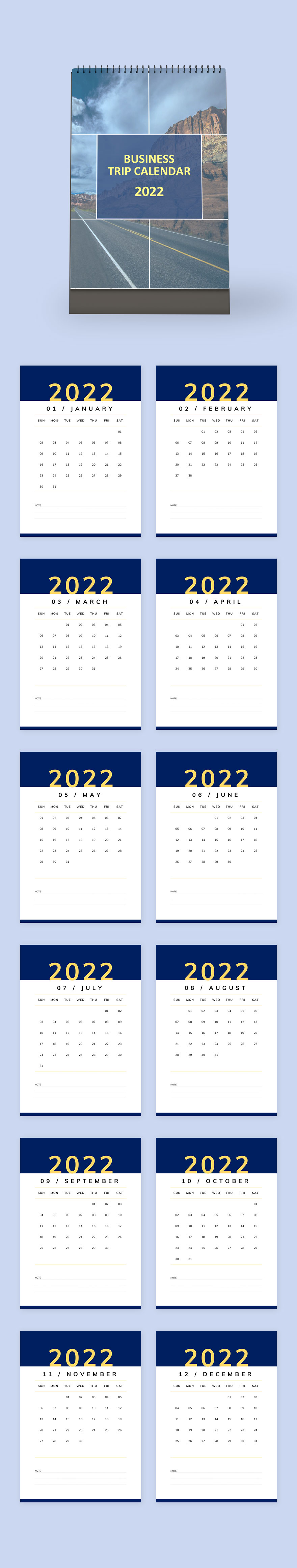 Business Desk Calendar Template - Google Docs, Word, Apple Pages ...