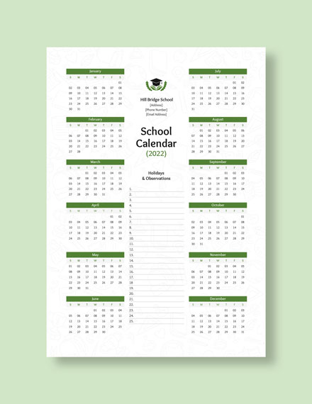 Free Editable School Desk Calendar Template - Word, Apple Pages ...